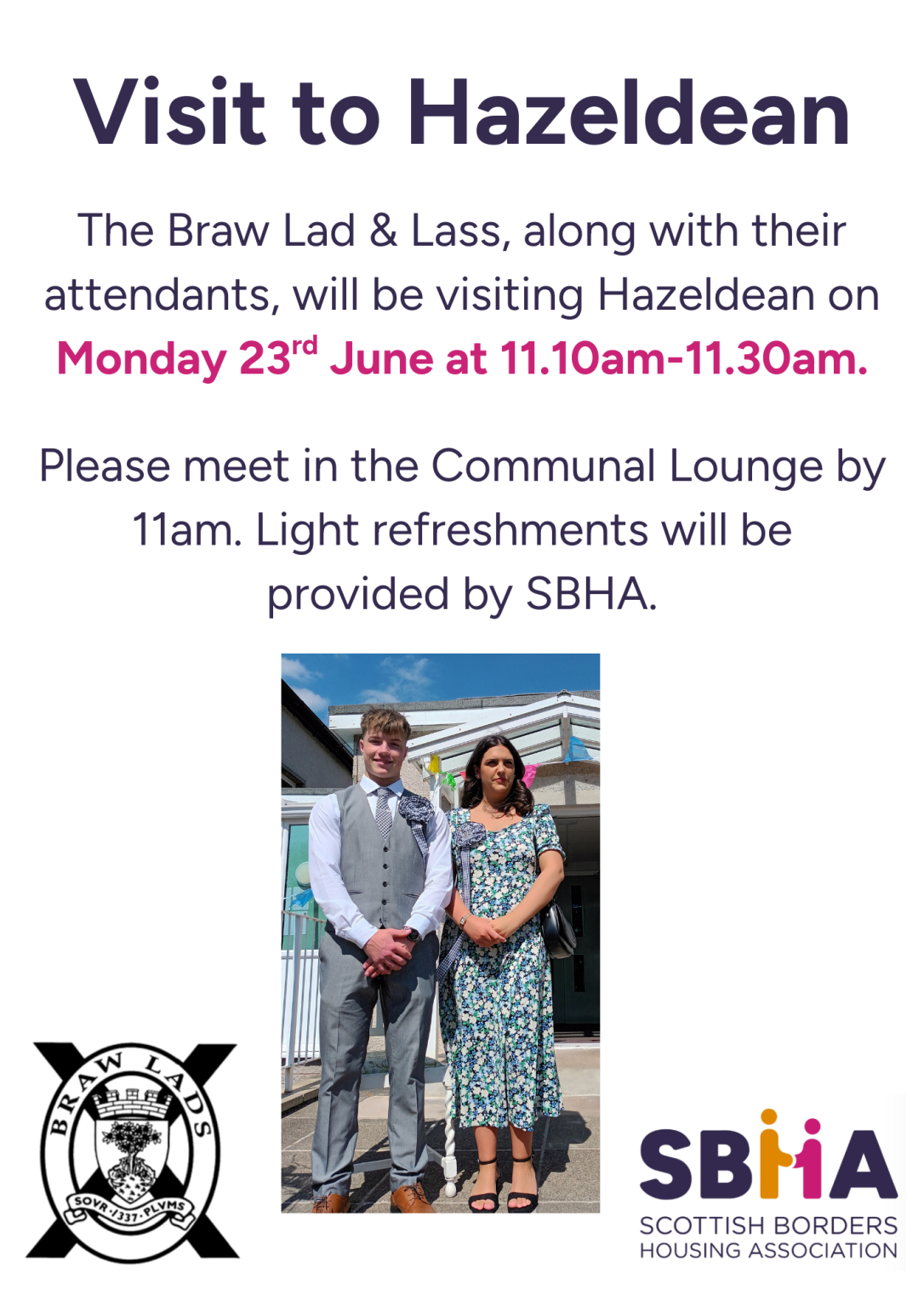 Braw Lad & Lass visit Tenants at Hazeldean - Scottish Borders Housing ...